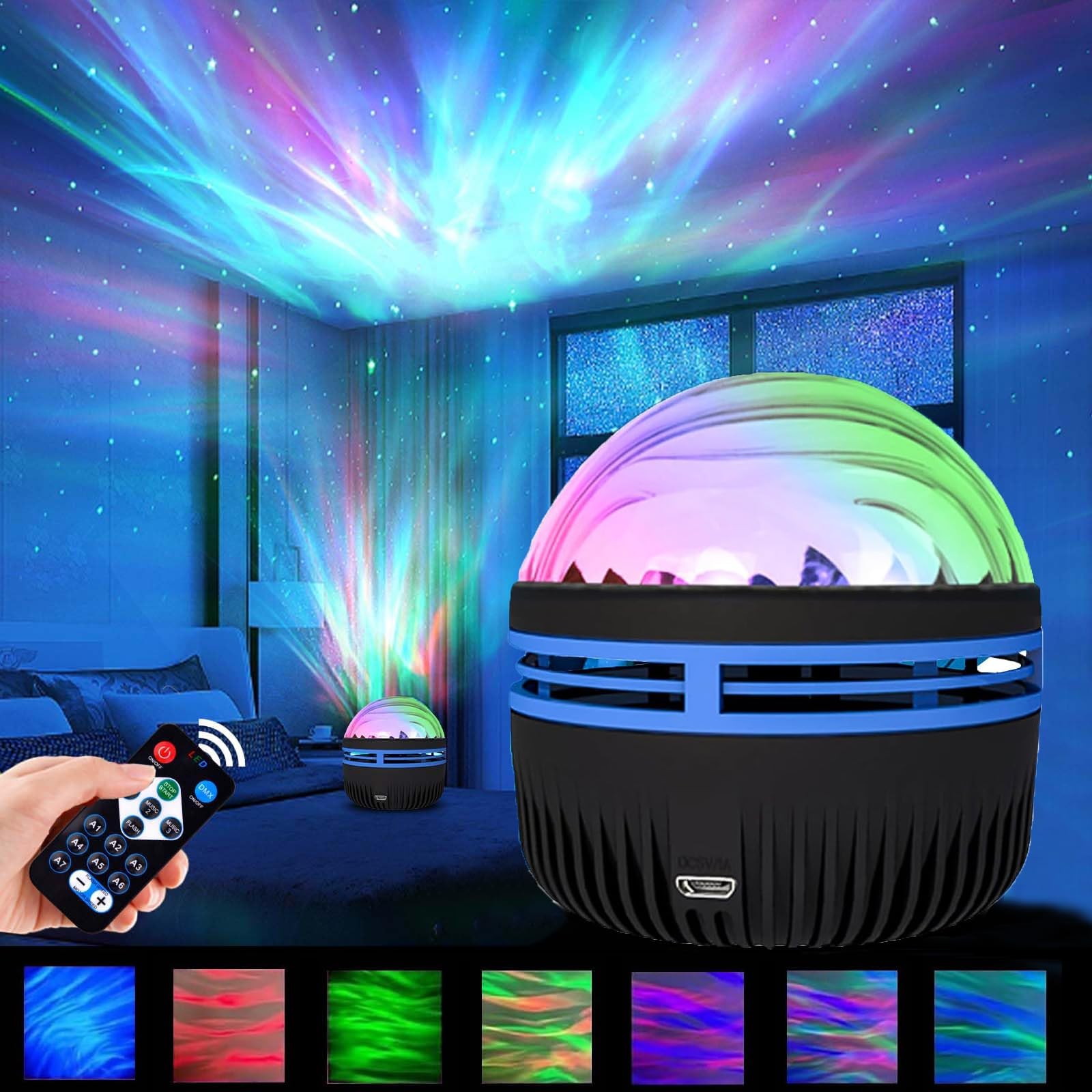 2 in 1 Northern Lights and Ocean Wave Projector, Star Projector with ...