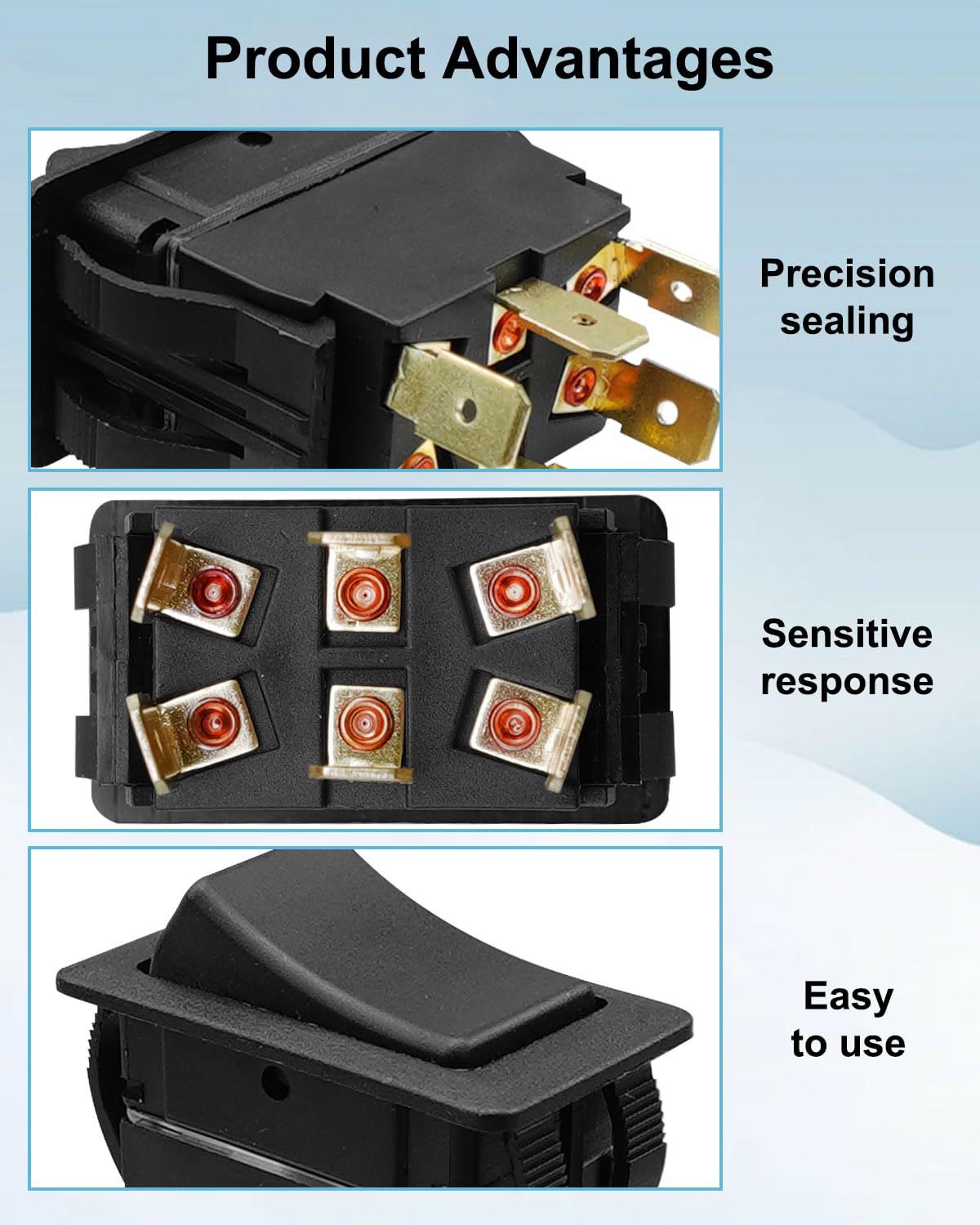 Snapklik.com : 6 Pin Rocker Switch Replace HY60B, ON-Off-ON Push Button ...