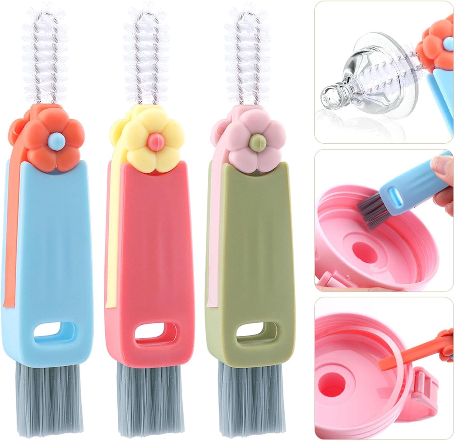 Amazon.com: 3pcs Cup Lid Cleaning Brush Set, Multifunction Crevice Cup ...