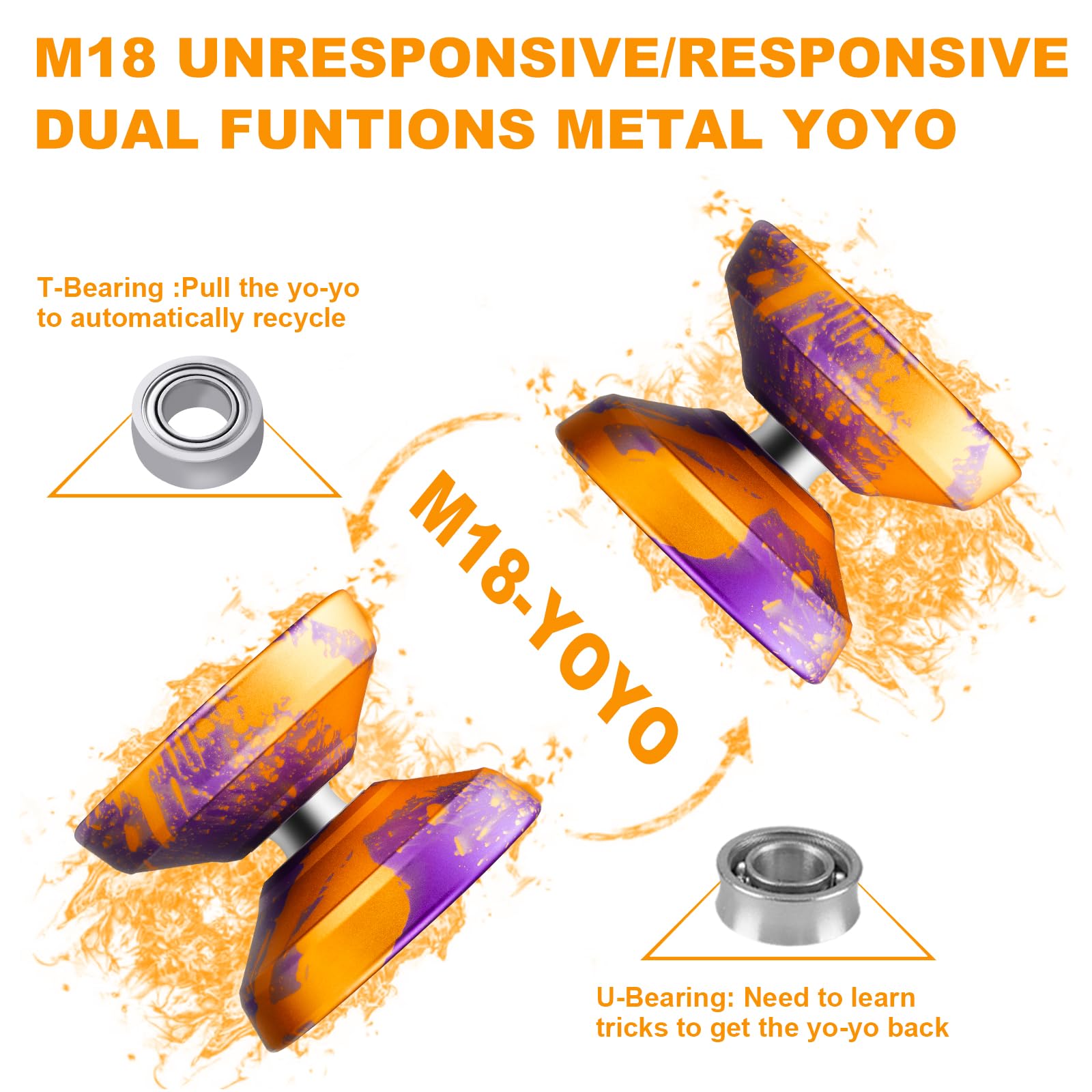 Snapklik.com : WATIEOBOO M18 Responsive & Pro Metal Trick Yoyo For Kids ...