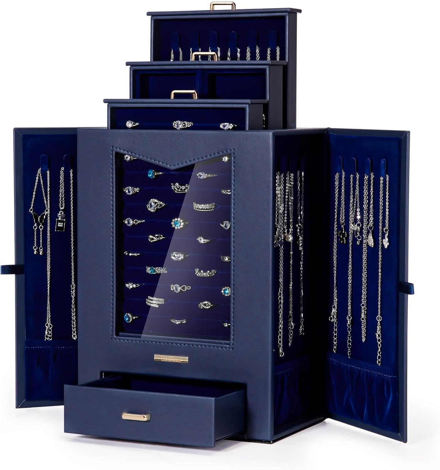 Amazon.com: Homde Jewelry Organizer with Transparent Window Necklace ...