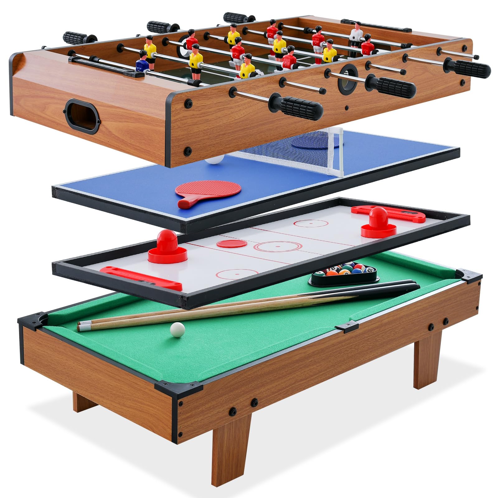 Goplus 4 in 1 Multi Game Table, Combination Game Table Set with Pool ...