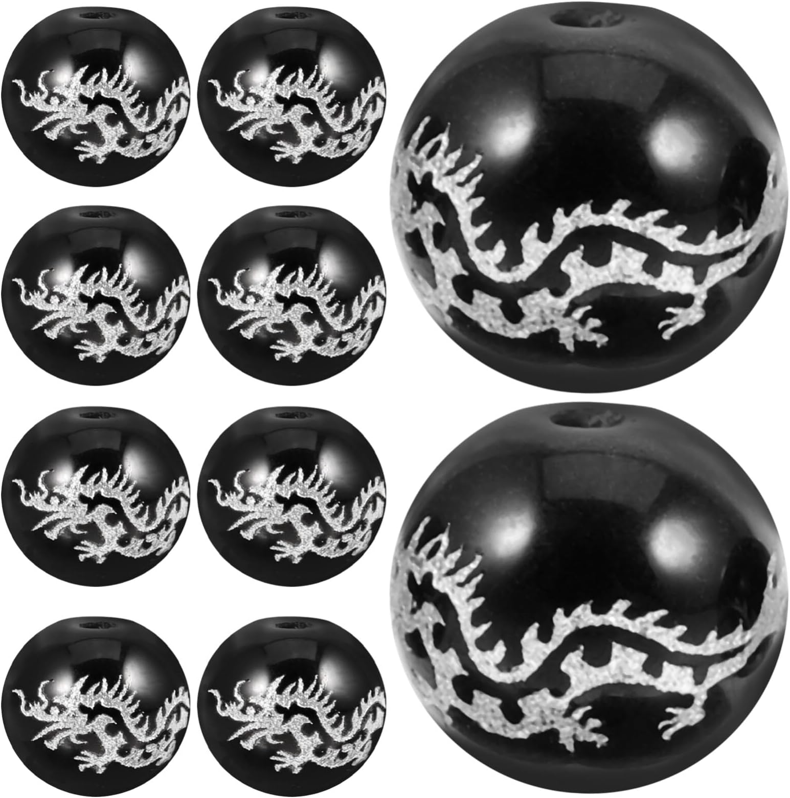 Amazon.com: EXCEART Chinese Dragon Beads, 39pcs Round Dragon Bead ...