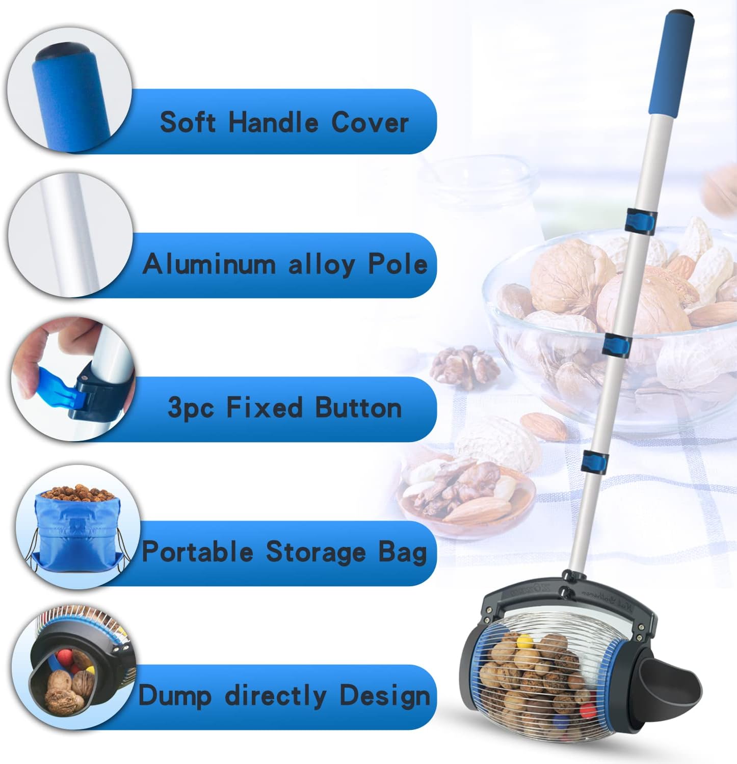 Zozen Nut Gatherer, Walnut Picker Upper Roller, Pecan Picker Upper ...