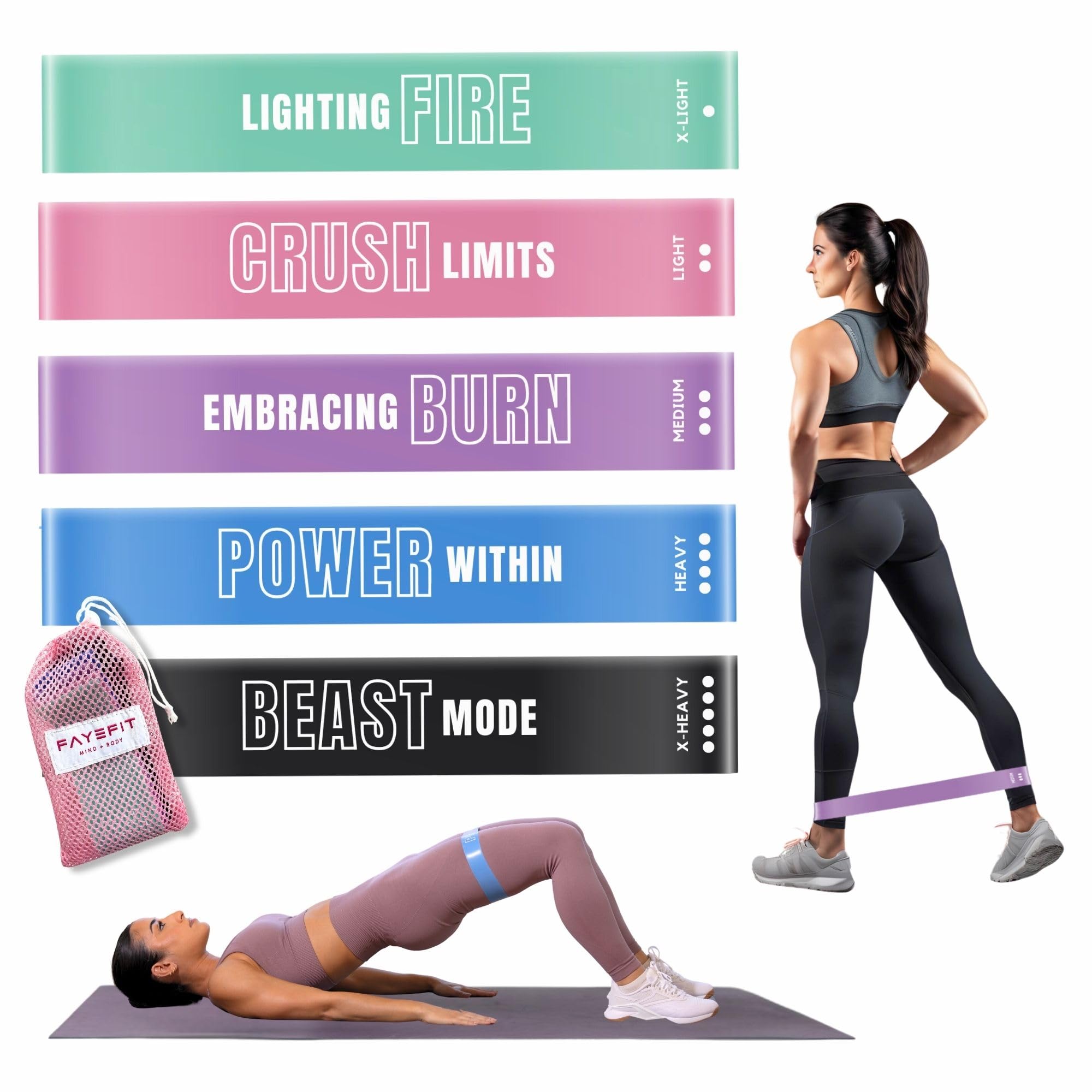 Amazon.com: FayeFit Resistance Bands for Working Out – Exercise Bands ...