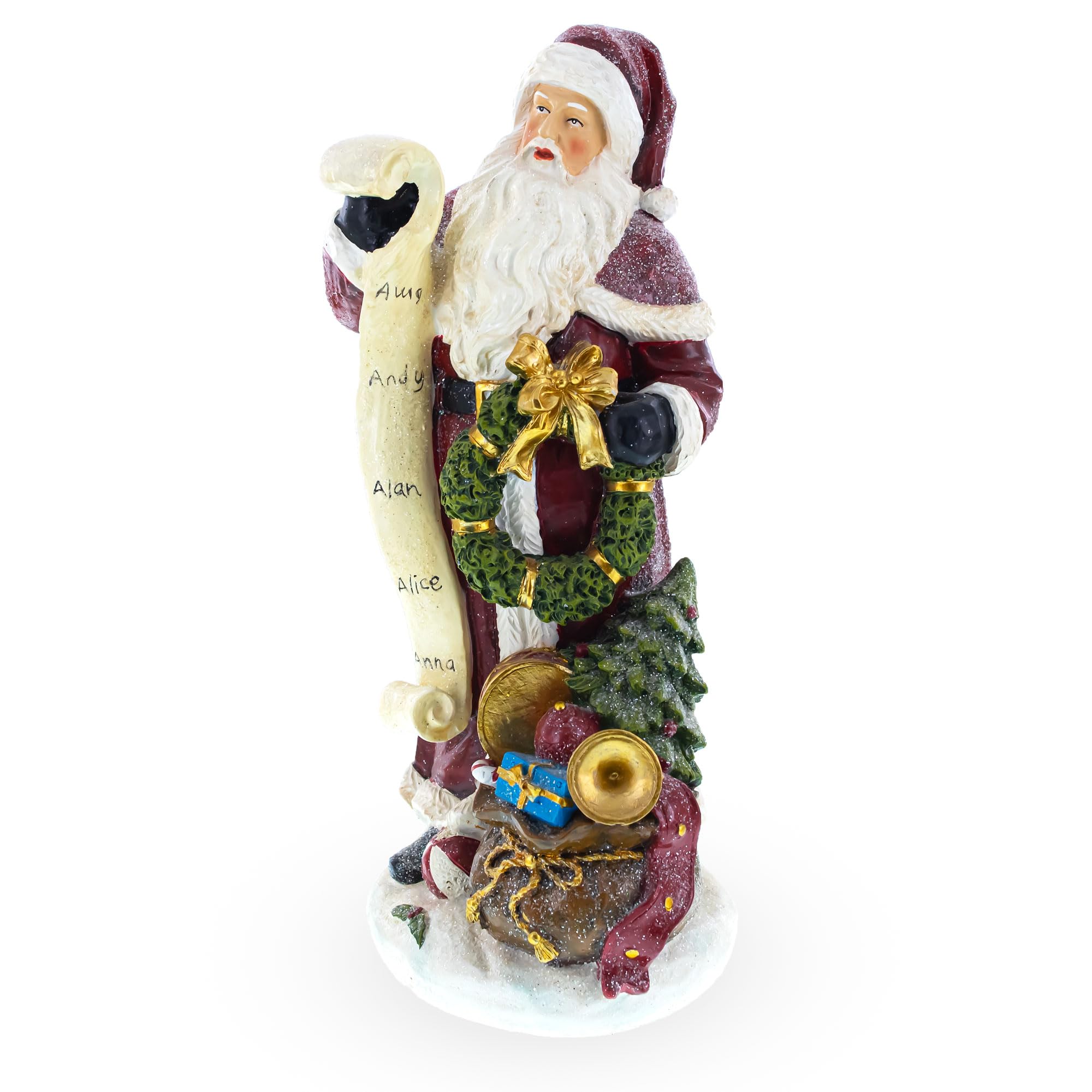 Amazon.com: BestPysanky Santa Reading The List Figurine 11.5 Inches ...