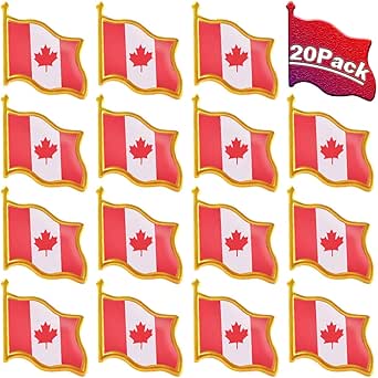 Amazon.com: 20 Pack Canada Flag Pin Canadian National Lapel Pins Prooch ...