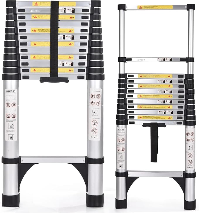 JADDUO Telescoping Ladder 20.3 FT Extension Ladder Aluminum Lightweight ...