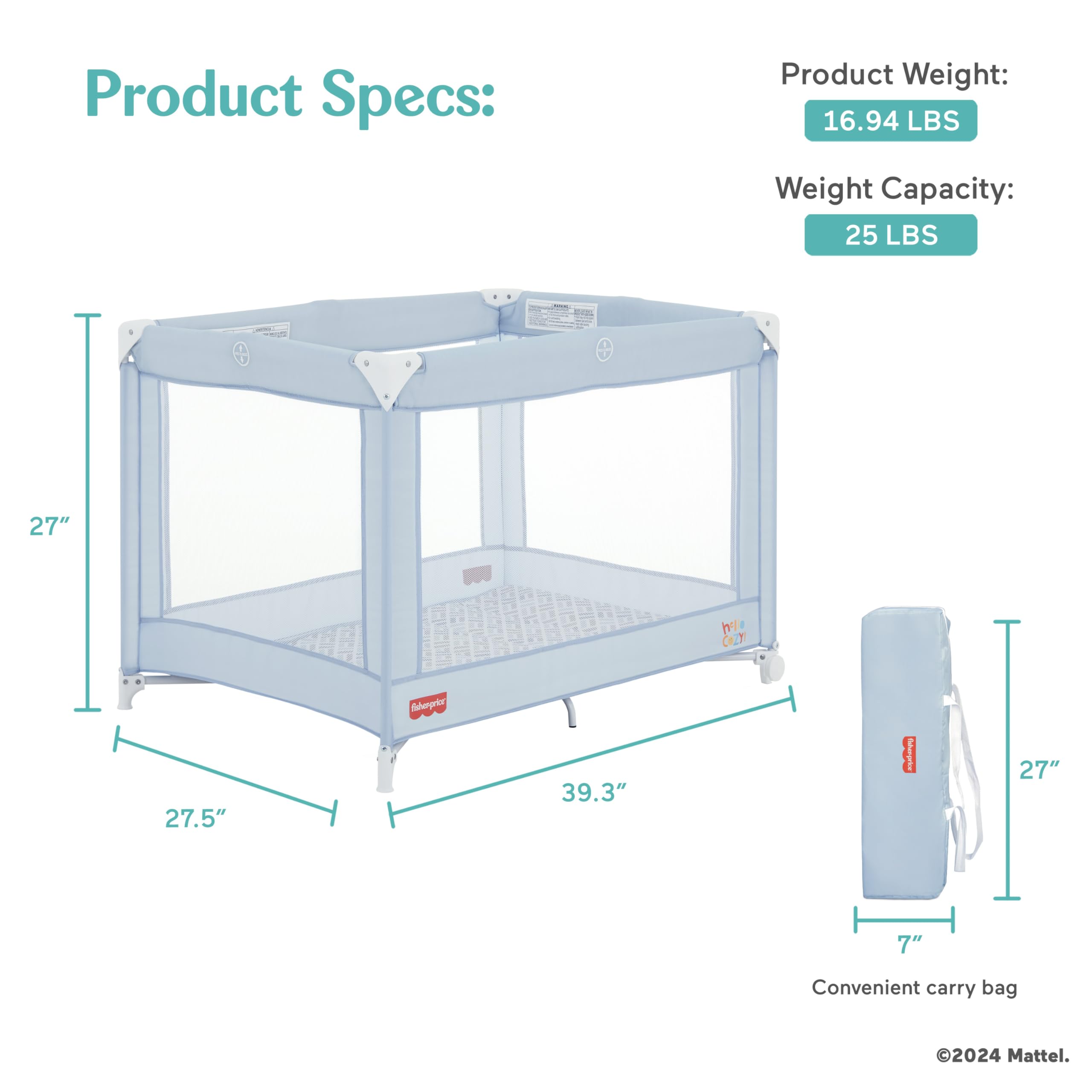 Snapklik.com : Fisher-Price Play All Day Baby Playard In Moon Mist