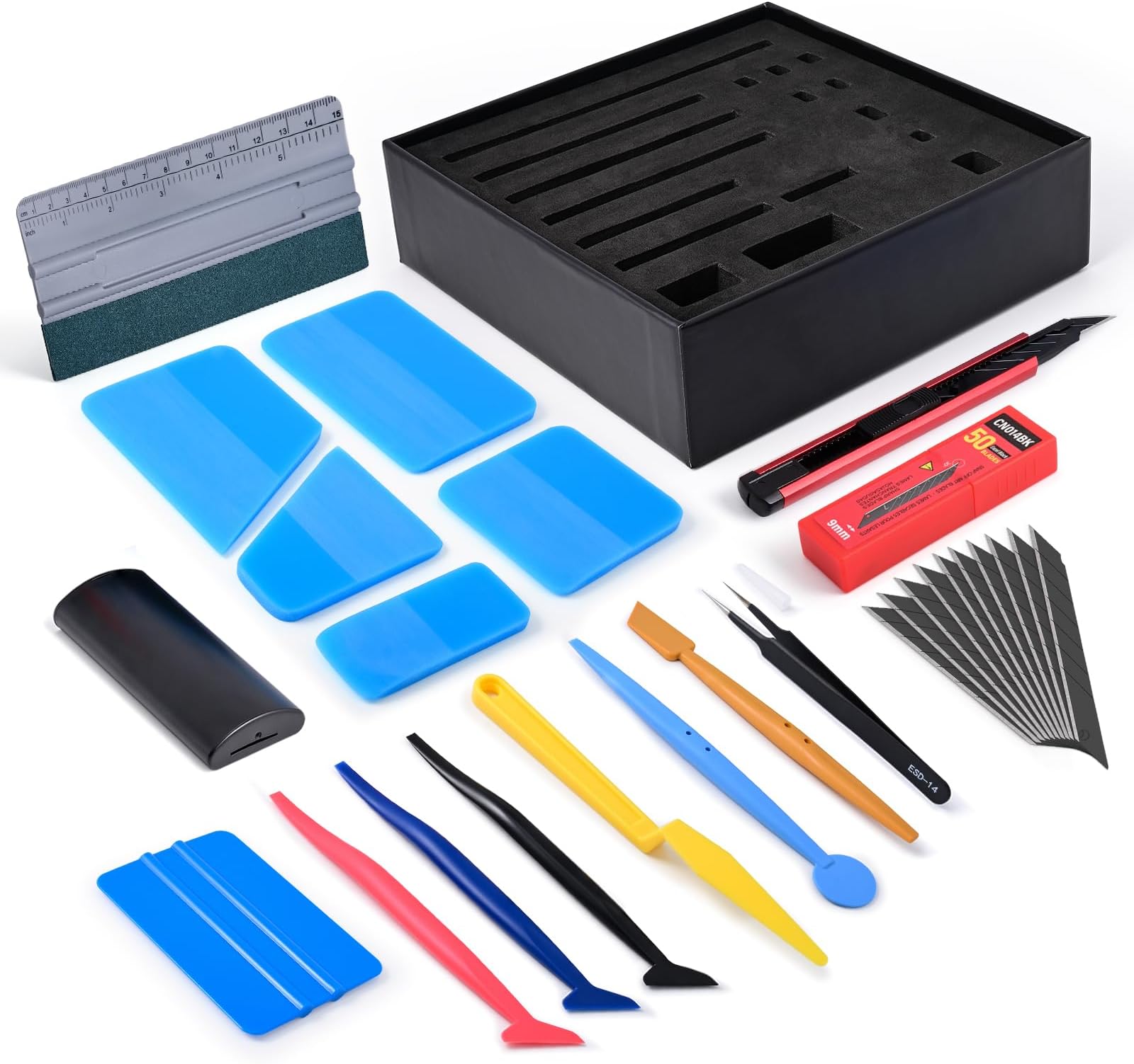Amazon.com: FOSHIO PPF Tools Vinyl Wrap Tool Kit with Display Base ...