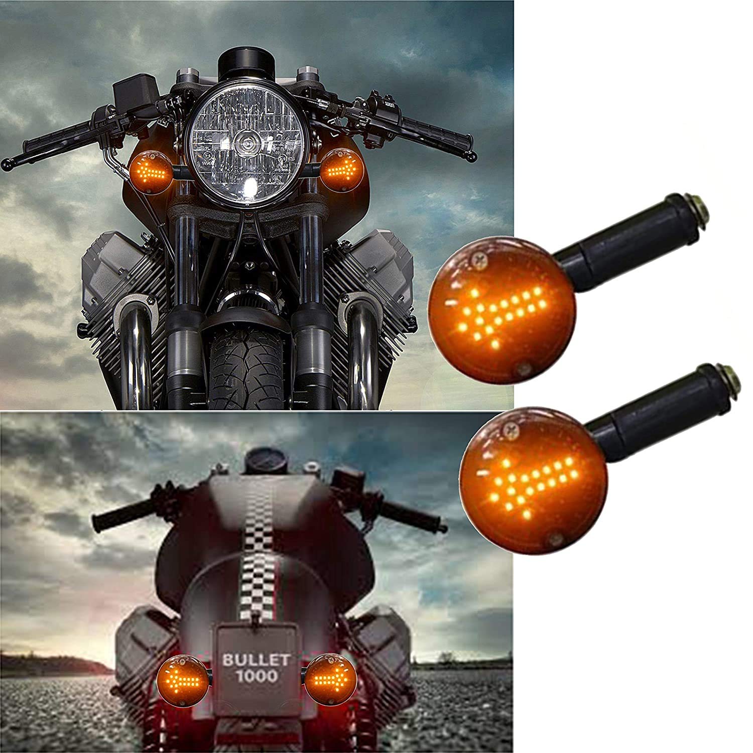 Buy Sykit LED Running Light DRL Bike Turn Signal Indicator Lamp ...