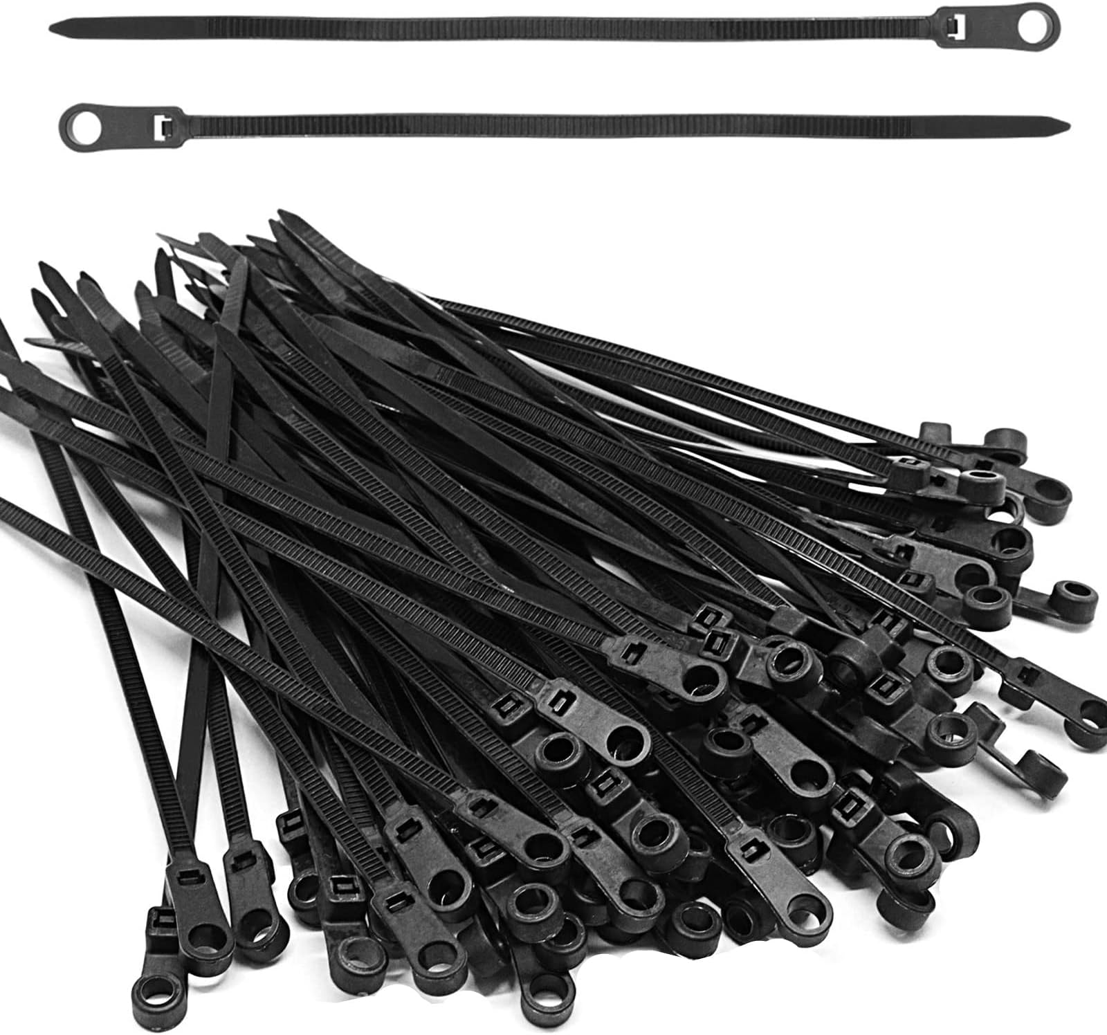 Amazon.com: Mounting Hole Cable Ties - 100 Pack - 8 Inch 50 Lbs, Nail ...