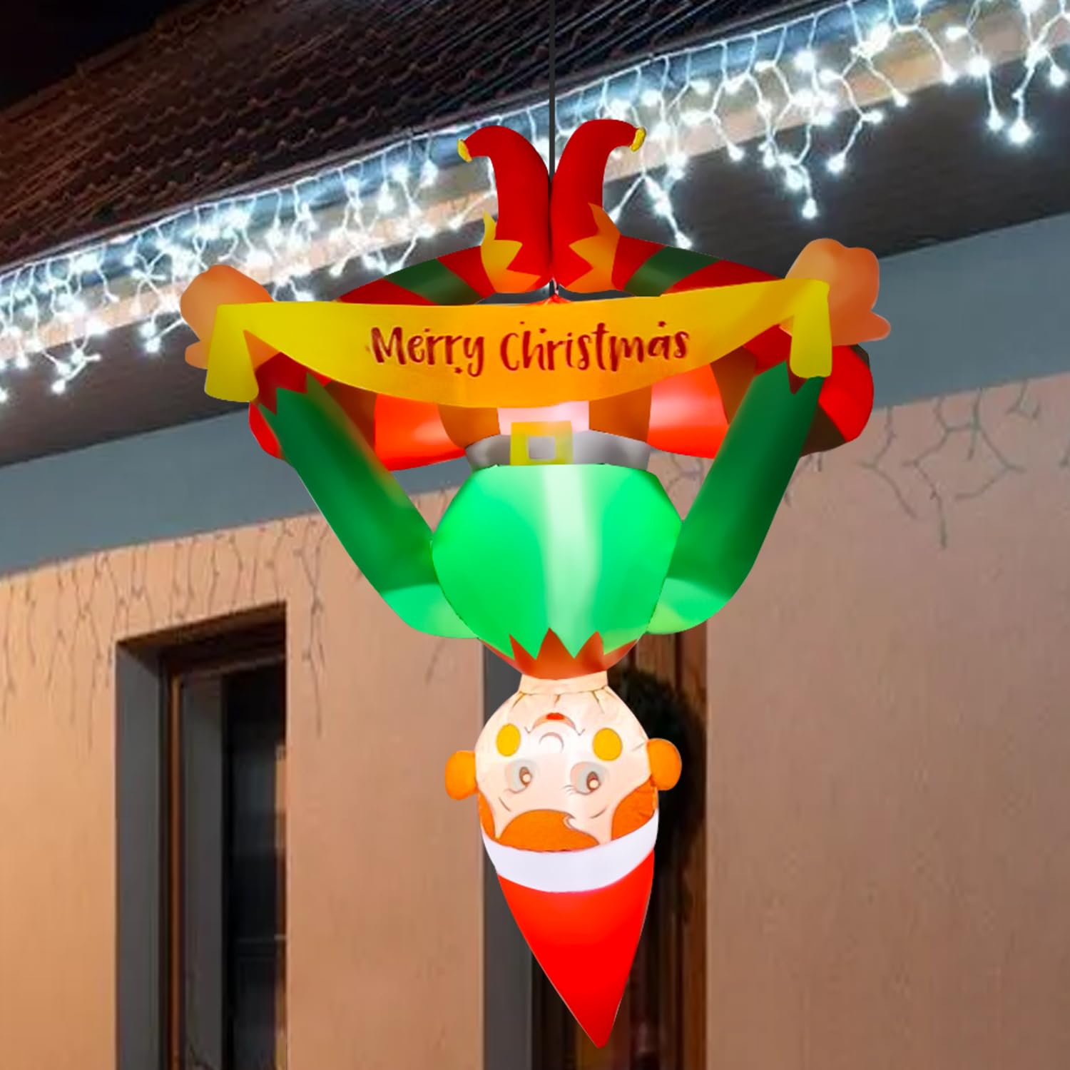 Amazon.com: Christmas Inflatables Elf Hanging Outdoor Decoration,Xmas ...