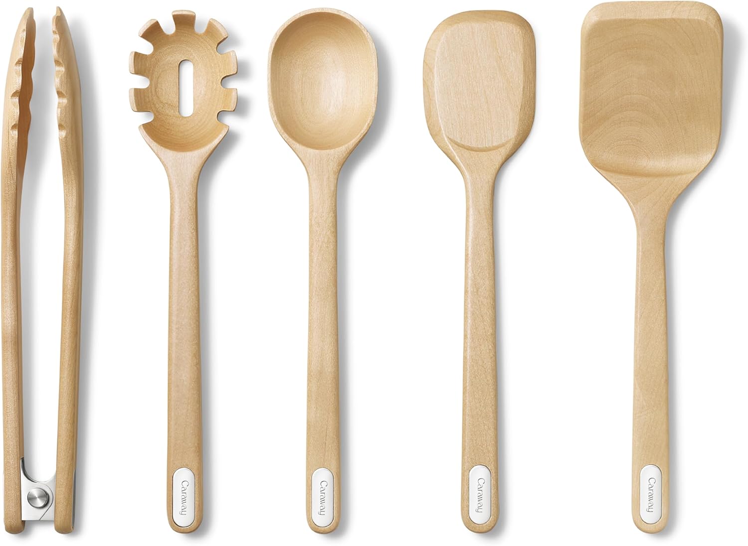 Amazon.com: Caraway Wooden Utensil Set - 5 Piece Cooking Utensil Set ...