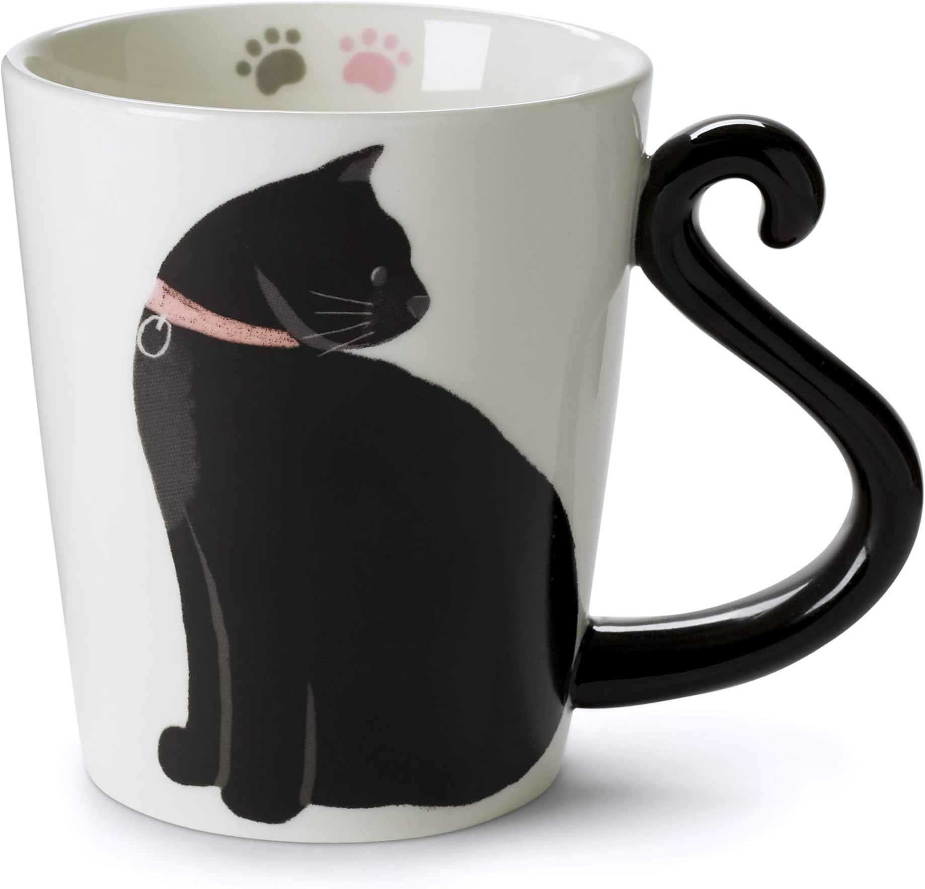Amazon.com: Lily's Home Cute Fishing Black Cat Mug for Coffee and Tea ...