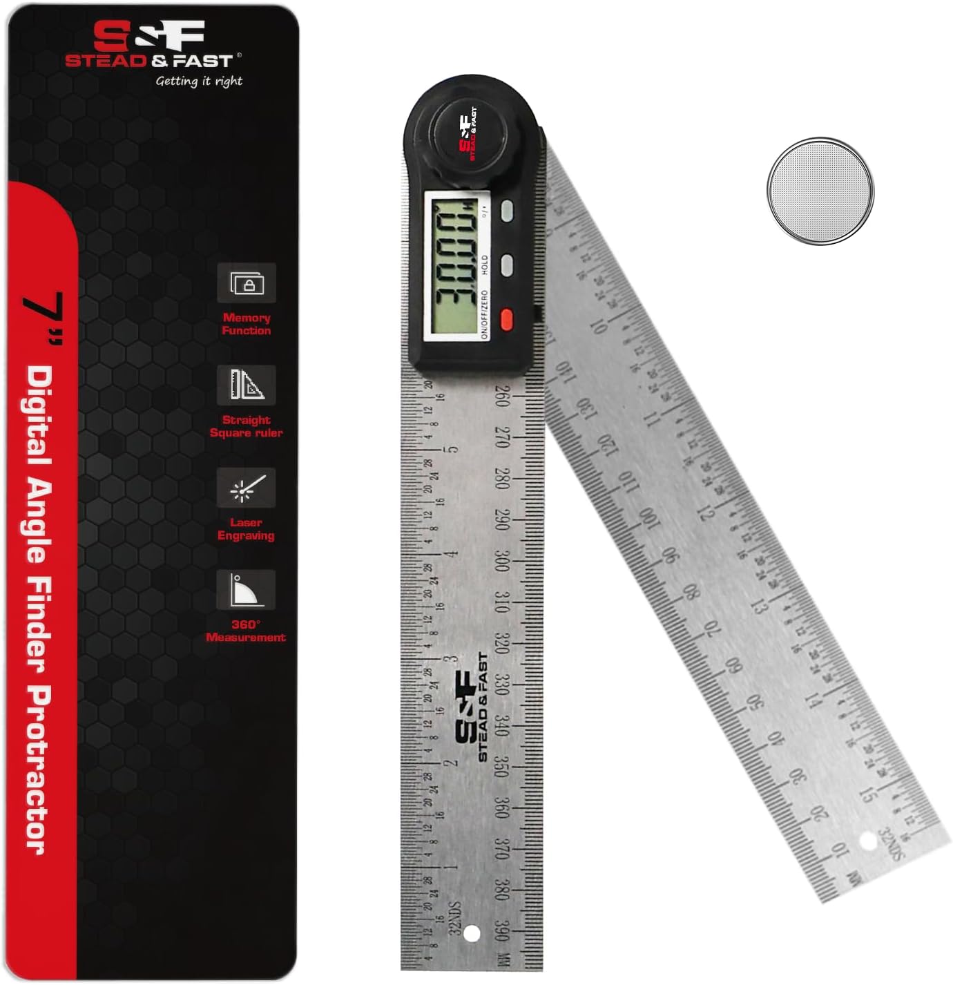 Kirphealy Digital Angle Finder Protractor, 7inch 200mm Angle Gauge ...