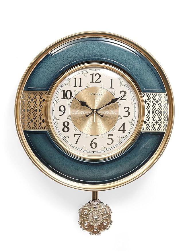 Buy @home by Nilkamal Persian Pendulum Wall Clock Blue Traditional ...