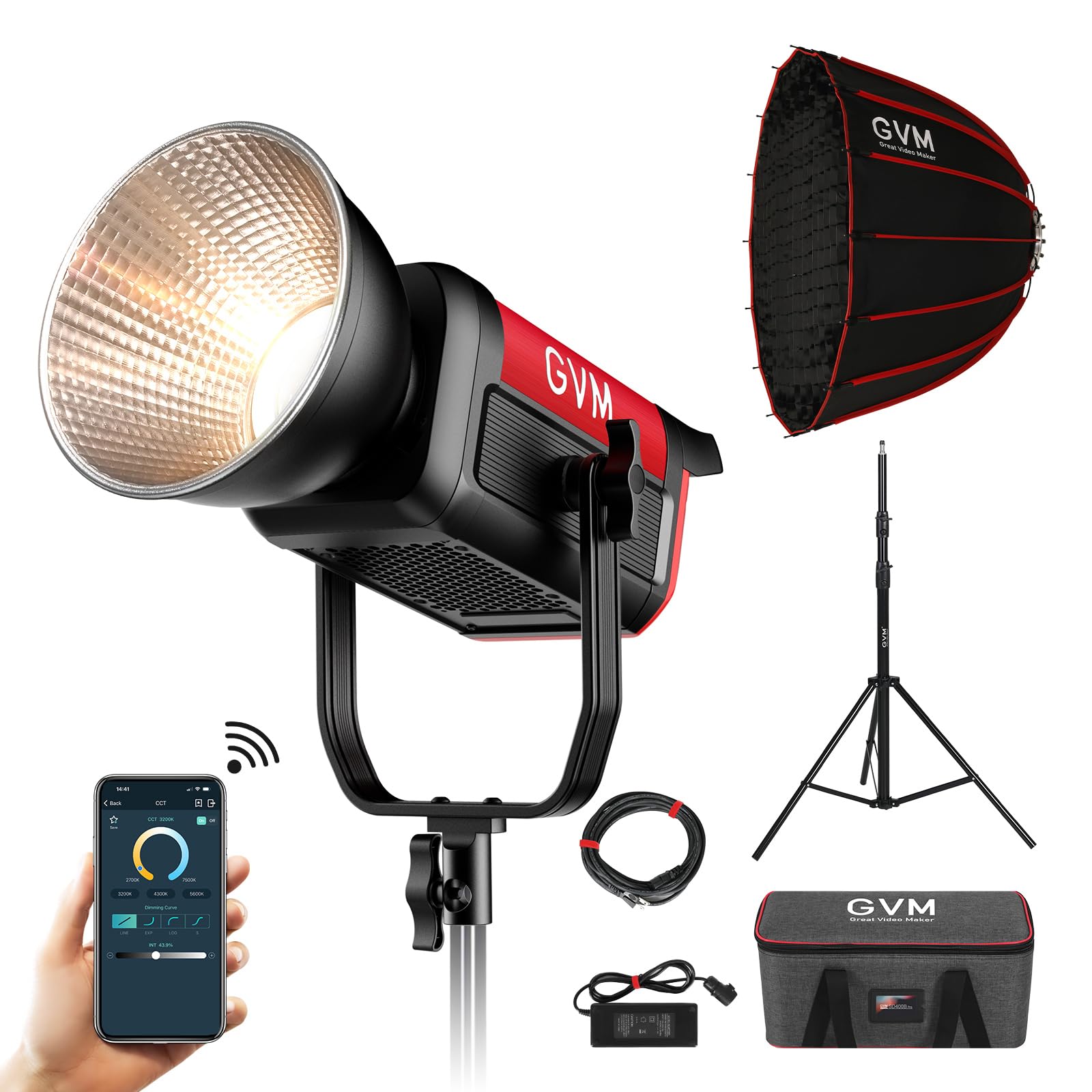 GVM Studio Lighting GVM 200W LED Video Light With Softbox - Studio ...
