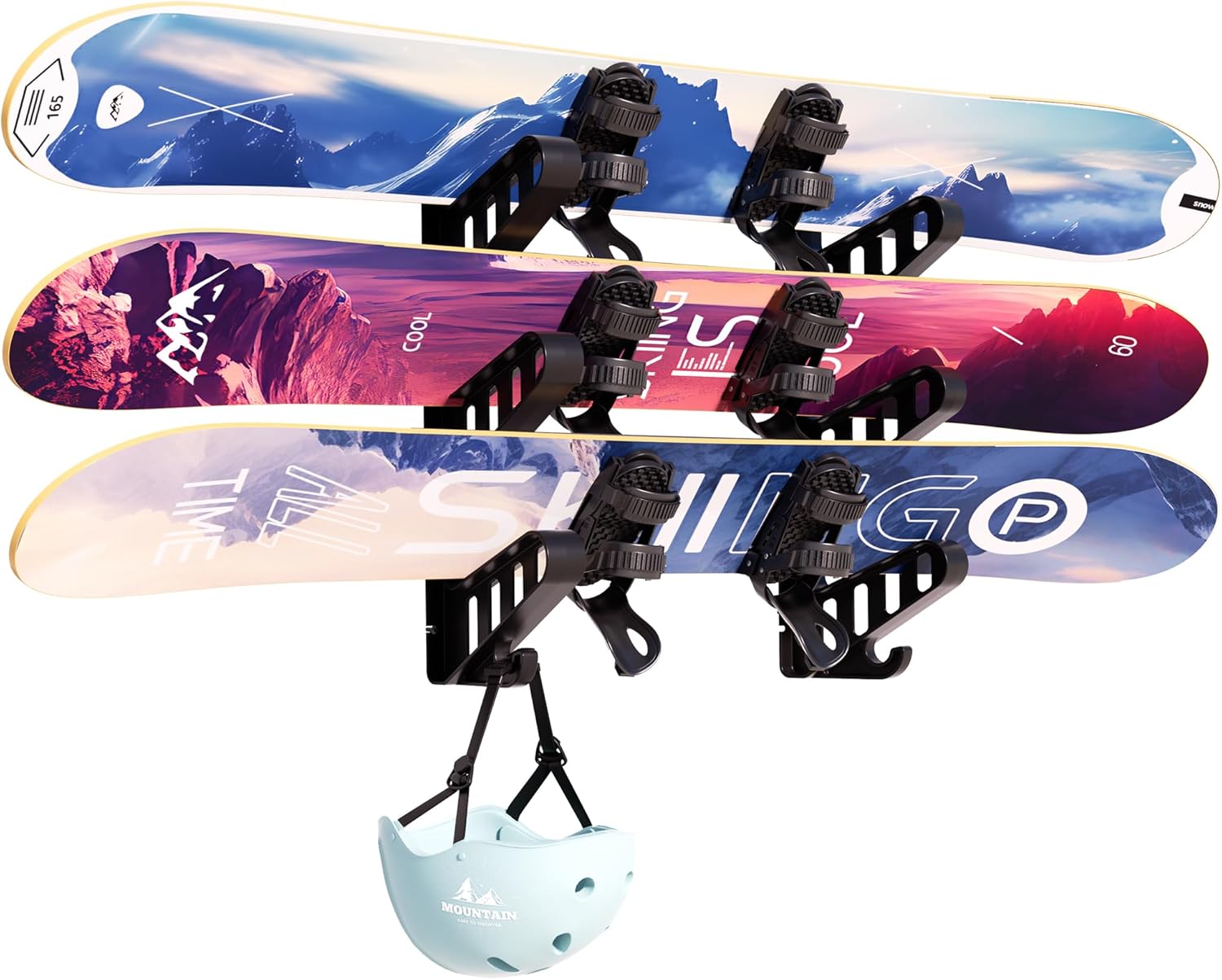 Amazon.com: Hikeen Snowboard Storage Rack Ski Rack Wall Mount,3 Board ...