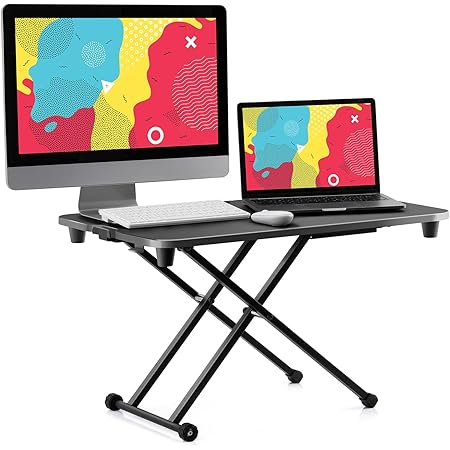 Amazon.com: FITUEYES Height Adjustable Standing Desk 30'' Gas Spring ...