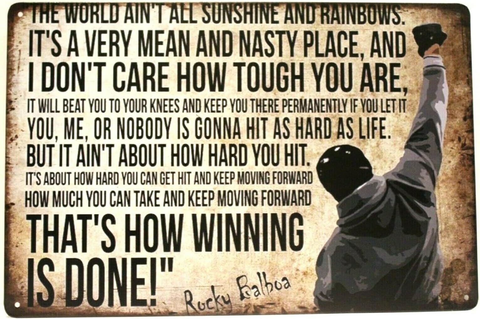 Amazon.com: Rocky Balboa Movie Inspiring Quotes Tin Sign Retro Bar Cafe ...