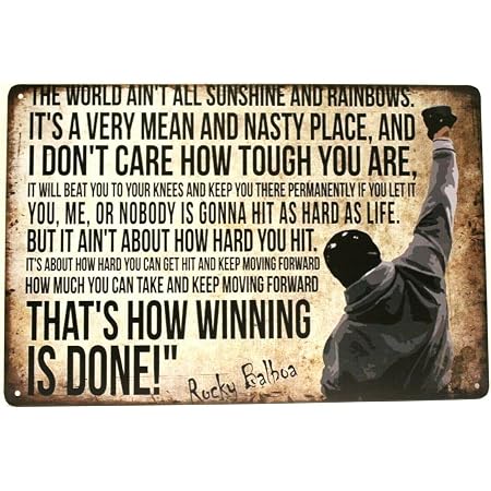 Amazon.com: Rocky Balboa Quote Tin Sign Inspirational Poster That's How ...