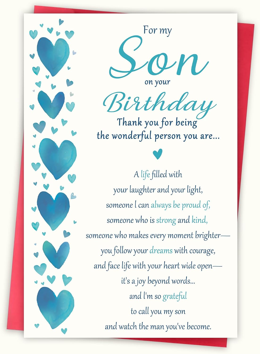 Amazon.com: Blumon Happy Birthday Card for Son, Birthday Card from Mom ...