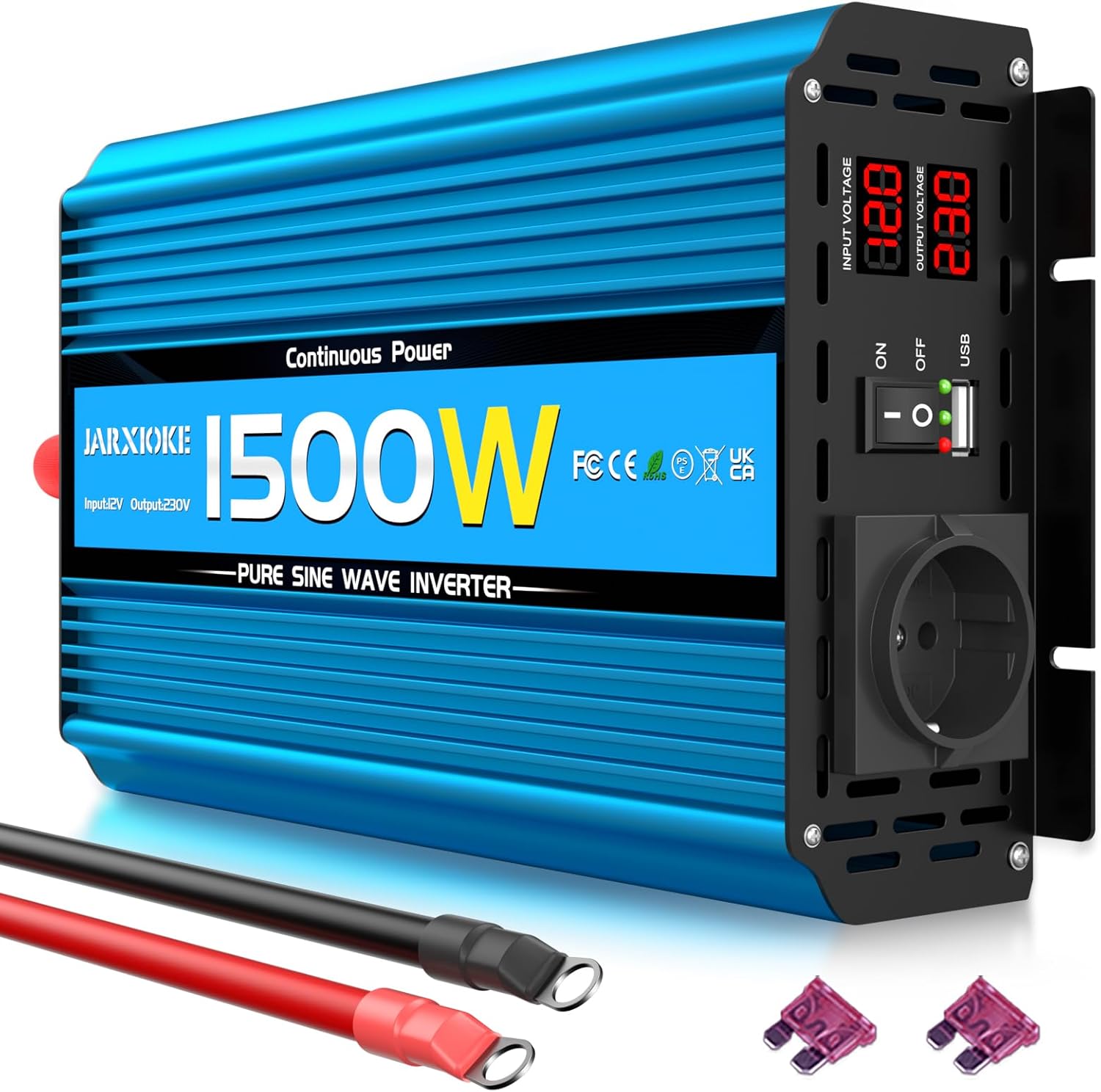 Convertisseur 12v 220v Pur Sinus 1500W/3000W Onduleur 12v 220v Convertisseur de Tension avec 1 ...