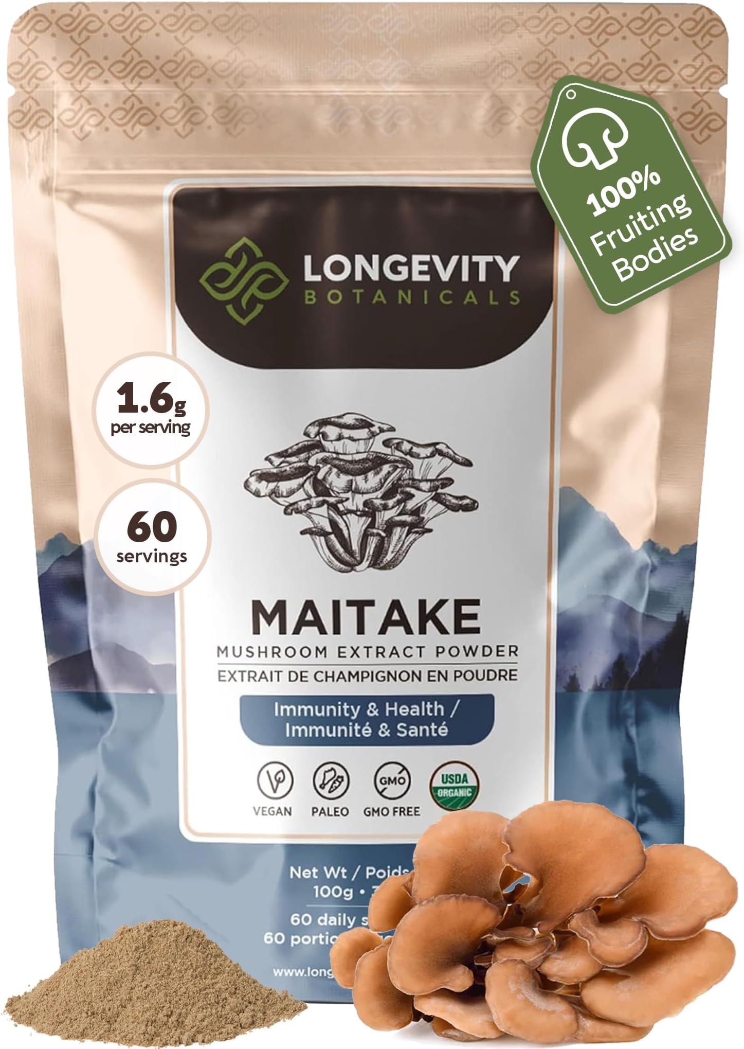 Amazon.com: Maitake Mushroom Extract Powder by Go Nutra 8 oz | Grifola ...