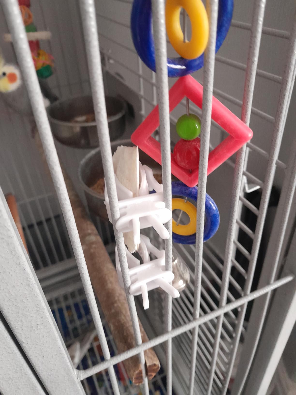 Bird Cage Food Holder,6PCS Plastic Bird Cage Feeder Clips,Parrot ...