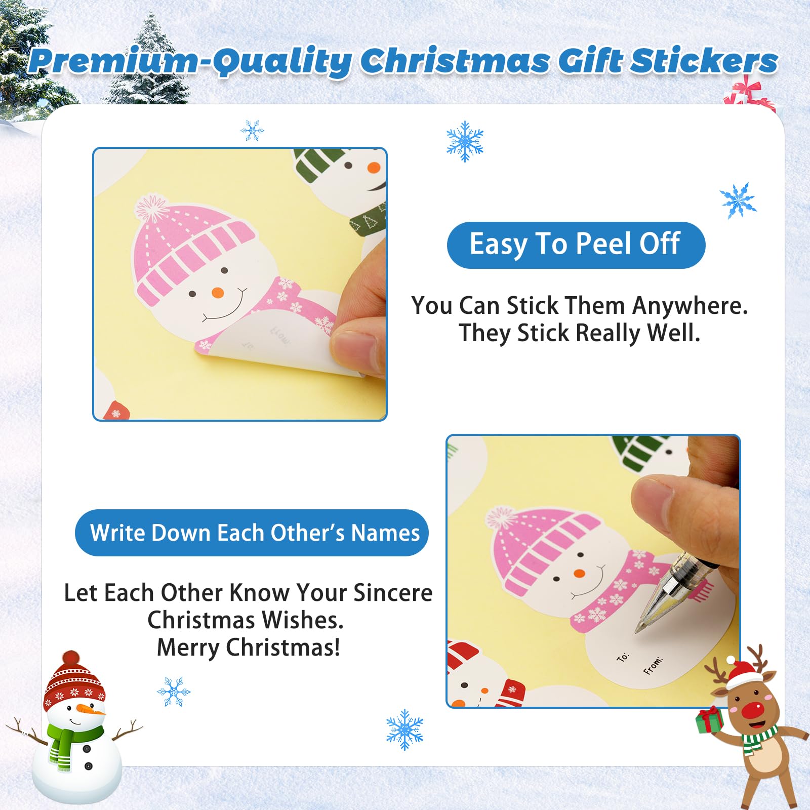 Snapklik.com : Christmas Gift Name Tags Stickers,Self-Adhesive To From ...