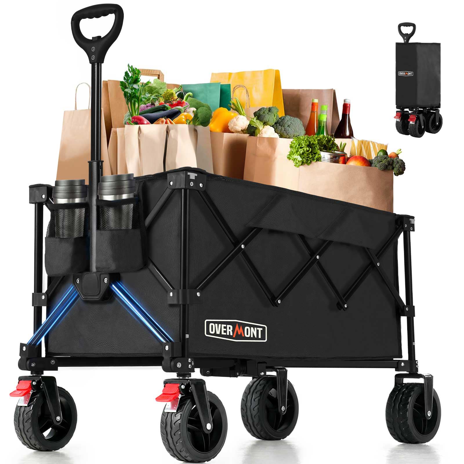 Overmont Ultra-Compact Collapsible Wagon Cart -150L Portable Folding ...