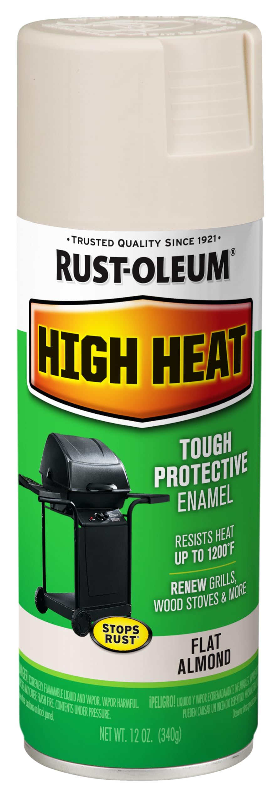 Rust-Oleum Specialty 7750830 High Heat Spray Paint Almond (340 Grams ...