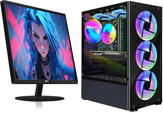 Amazon.com: STGAubron Gaming PC Bundle with 24Inch FHD LED Monitor ...
