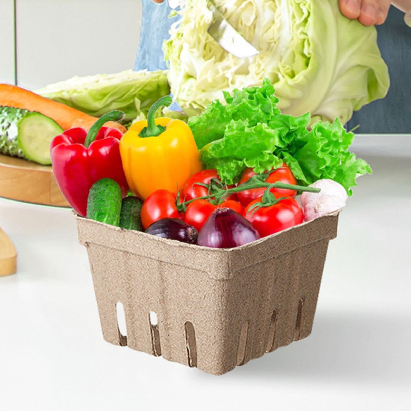 Cardboard Fruit Containers No. 8 Brown Eco Leak Proof Food Boxes