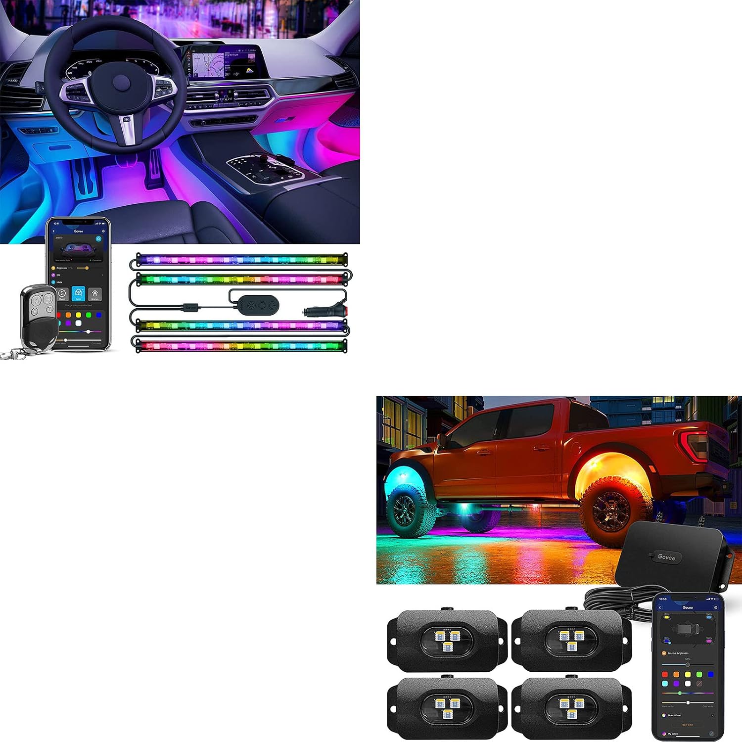 Brandclub - Govee RGBIC Interior Car Lights Bundle with Govee RGBW ...