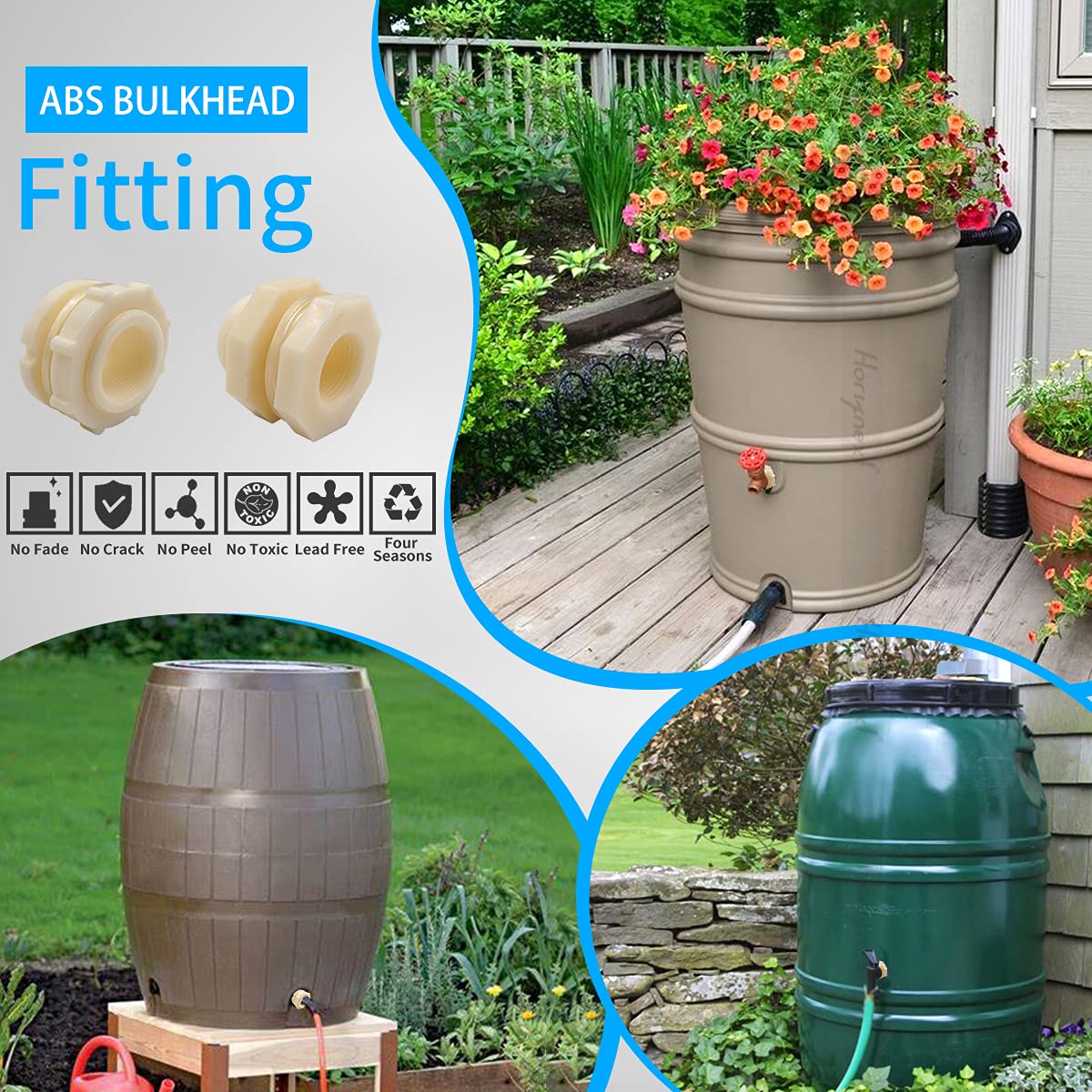 Snapklik.com : Horiznext NPT1 ABS Bulkhead Fitting, Plastic Pipe ...