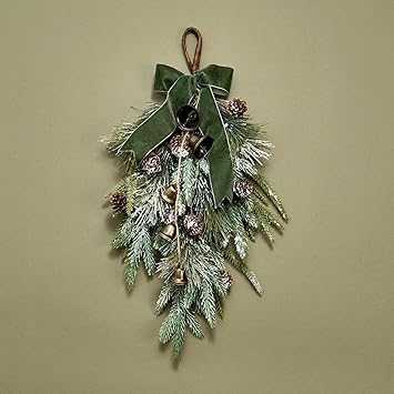 Amazon.com: LampLust Winter Swag for Front Door, 18 Inch Greenery Swag ...