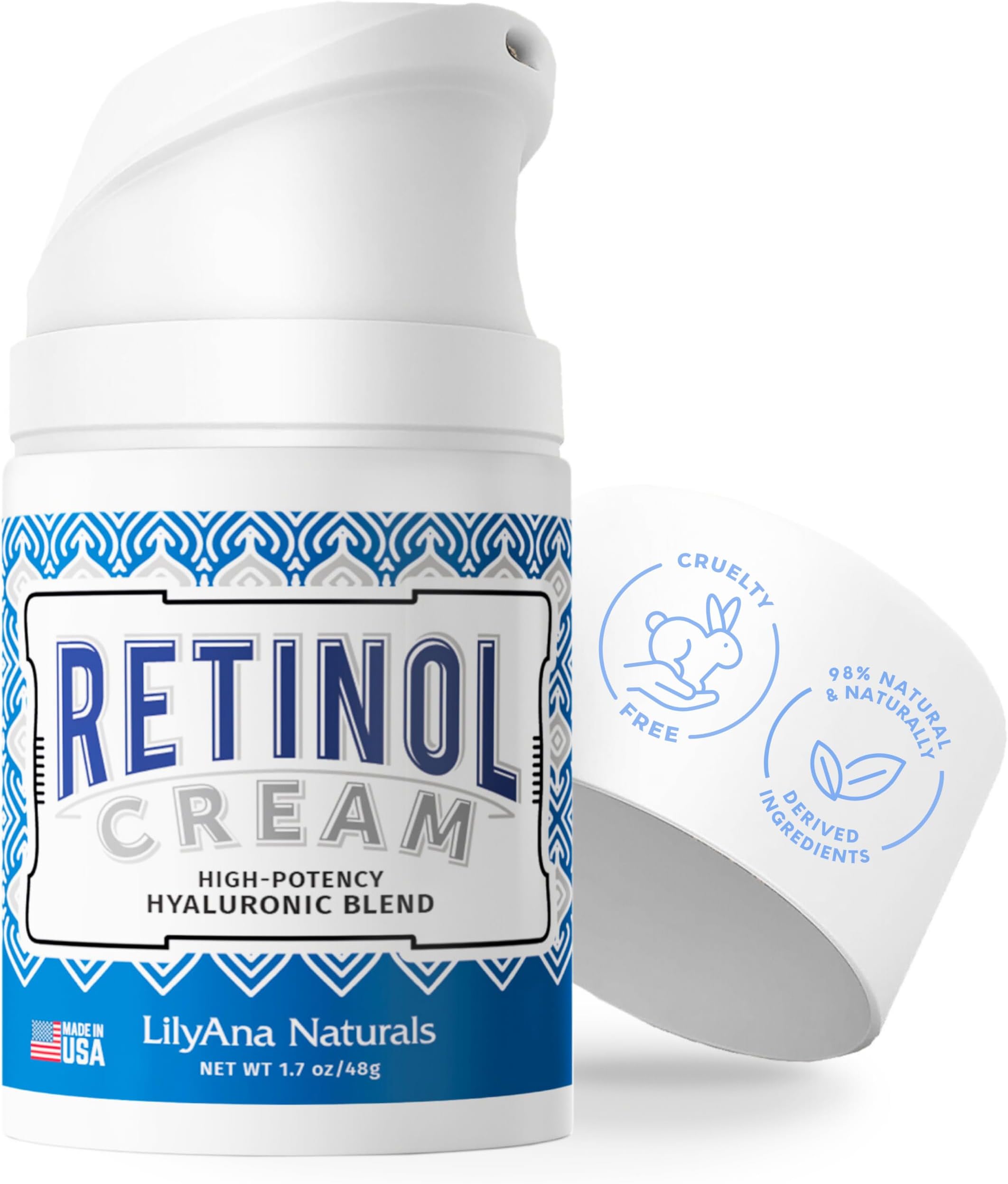 Amazon.com: LilyAna Naturals Retinol Cream - Made in USA, Anti Aging ...