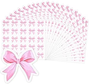 Amazon.com: Pink Bow Stickers 500pcs Bow Sticker for Envelope Seal ...