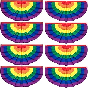 Amazon.com : 8 PCS Rainbow Pride Decorations, LGBT Pride Half Fan Flags ...