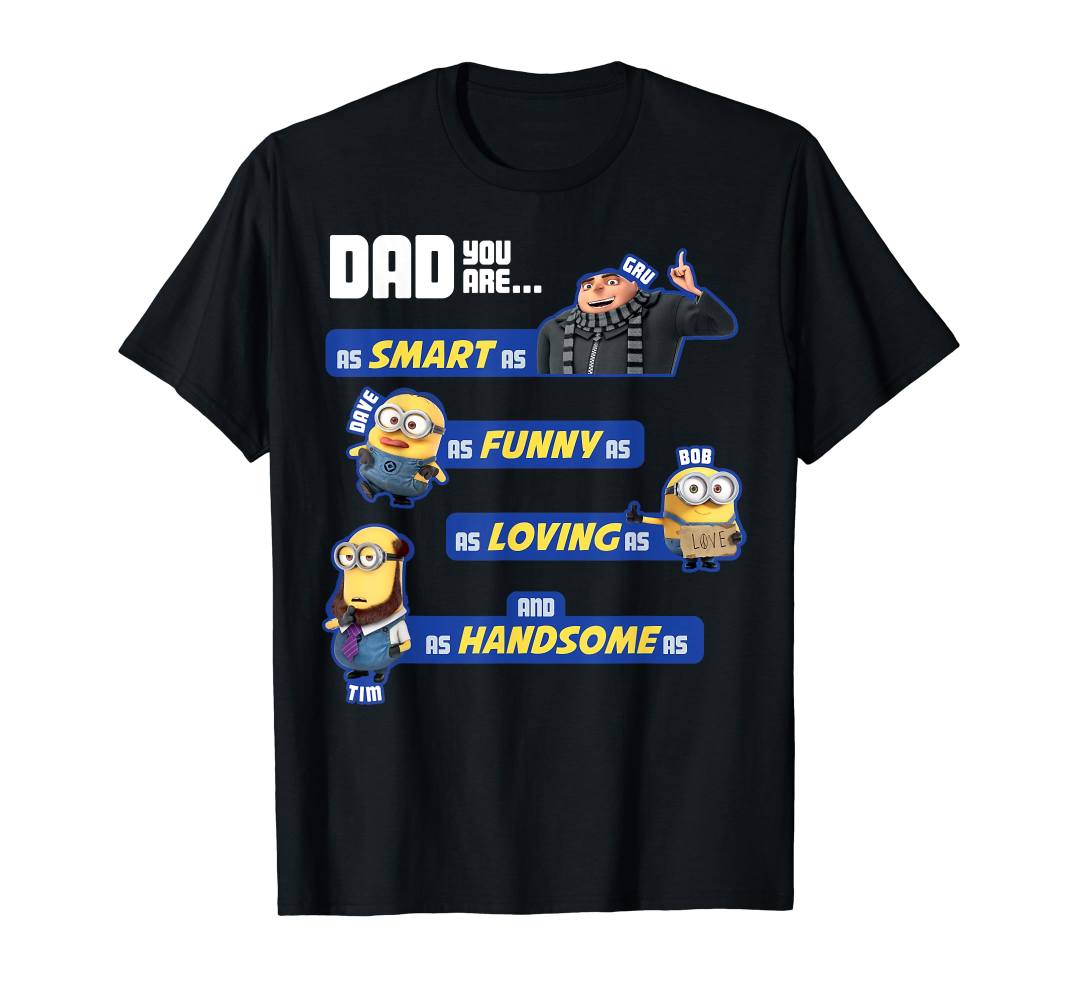 Amazon.com: Despicable Me Minions Awesome Dad Qualities Graphic T-Shirt ...