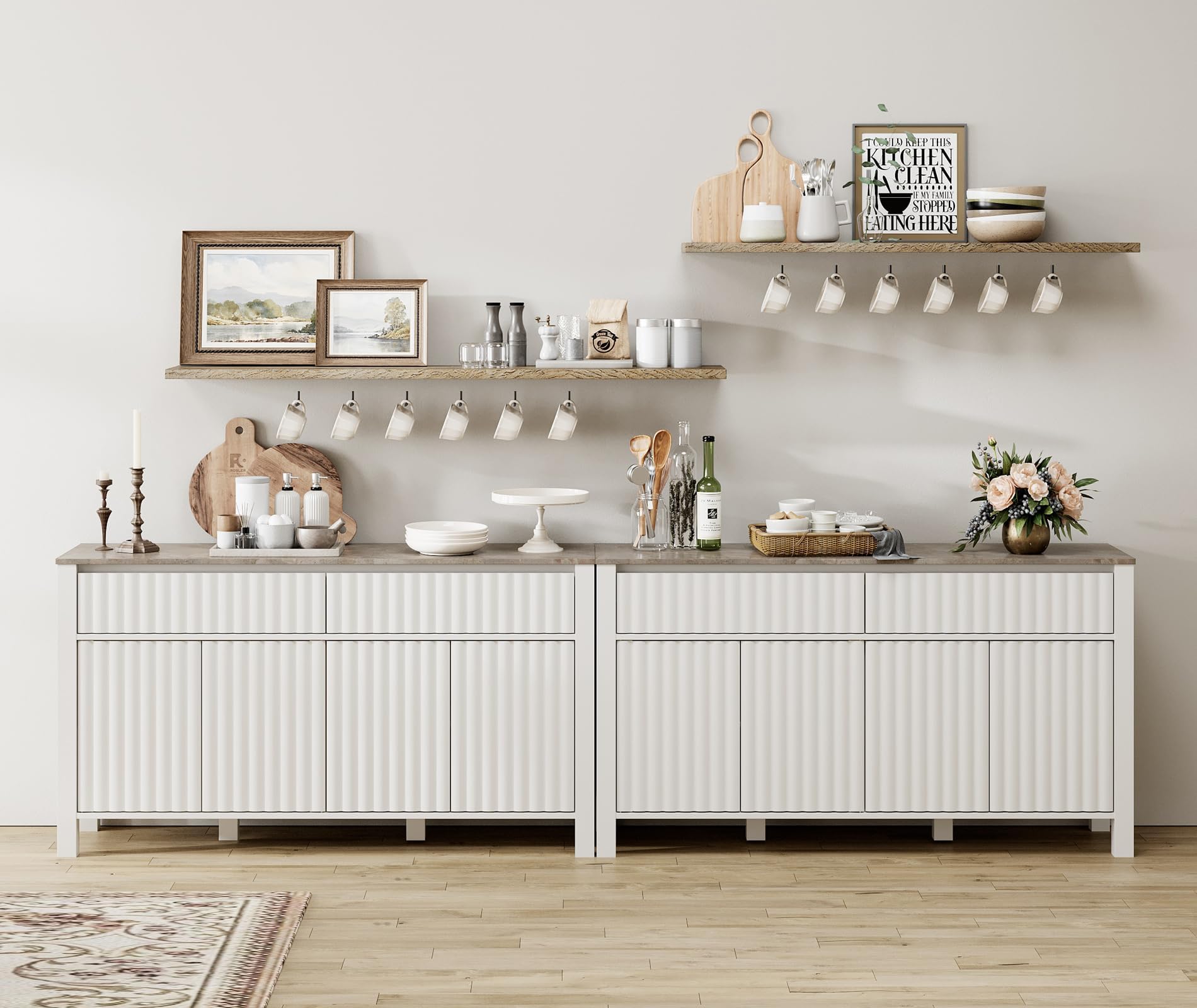 Amazon.com - Wampat 2-in-1 Modern Sideboard Buffet Cabinet, Large ...