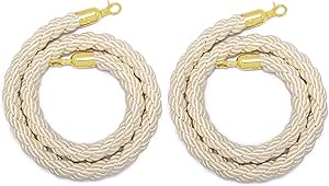 Braided Hemp Rope Queue Line Barrier, Woven Hanging Rope with Gold ...