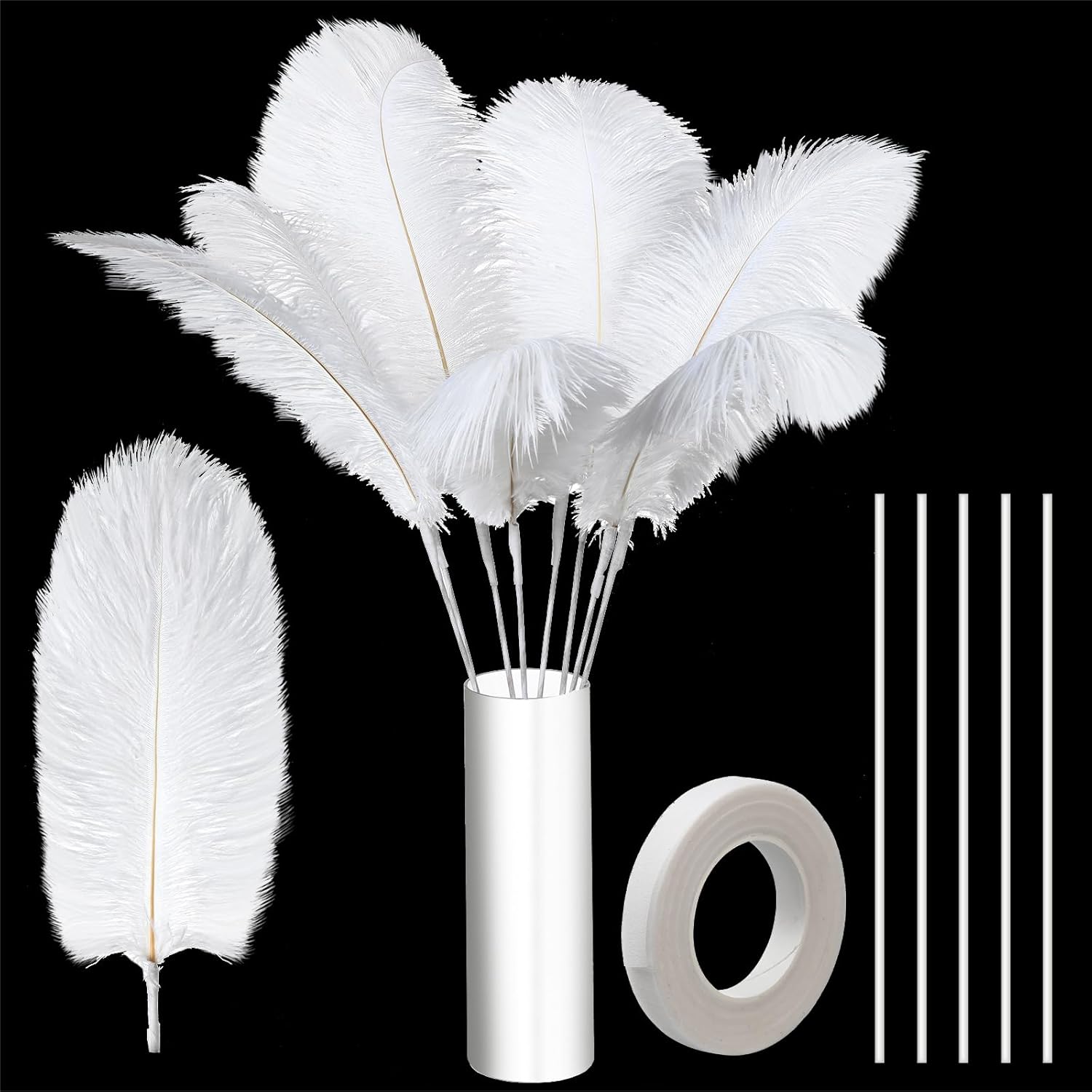 Amazon.com: 80 Pcs Ostrich Feathers Bulk for Vase Large Natural Ostrich ...