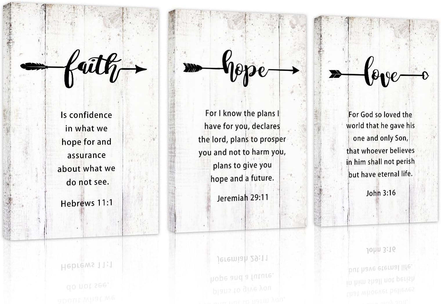 Amazon.com: 4 Pieces Bible Verses Wall Art Wooden Christian Boho Wall ...