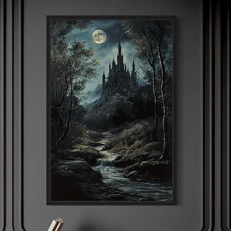 Amazon.com: Dark Castle Wall Art Gothic Painting Medieval Landscape ...