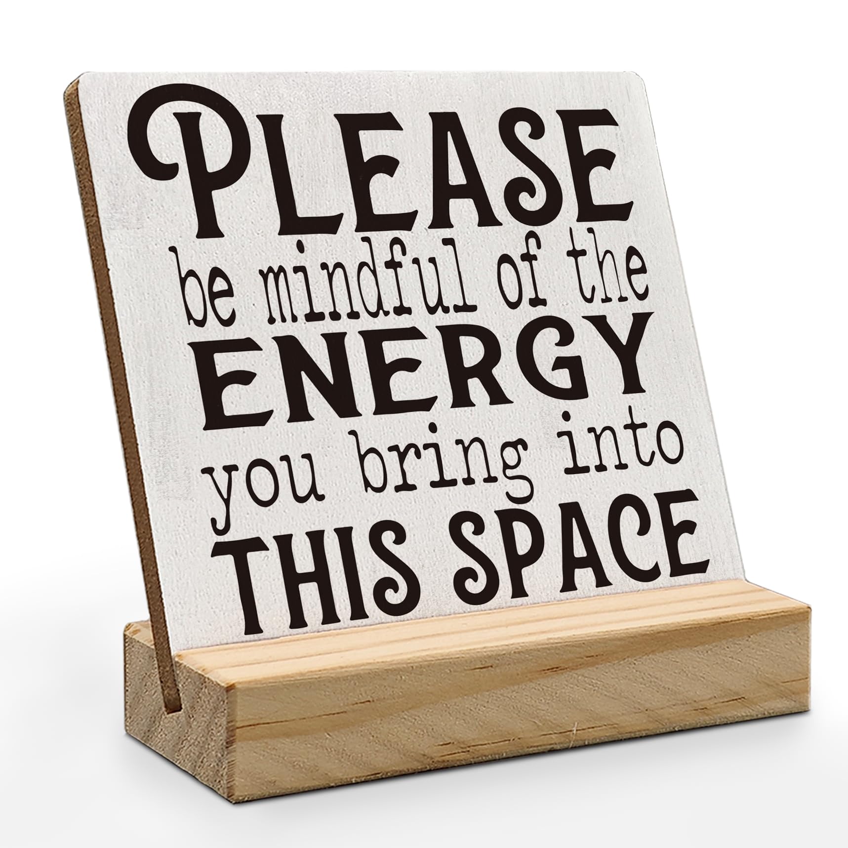 Amazon.com: ANIANG Please be Mindful of the Energy You Bring Sign Wood ...