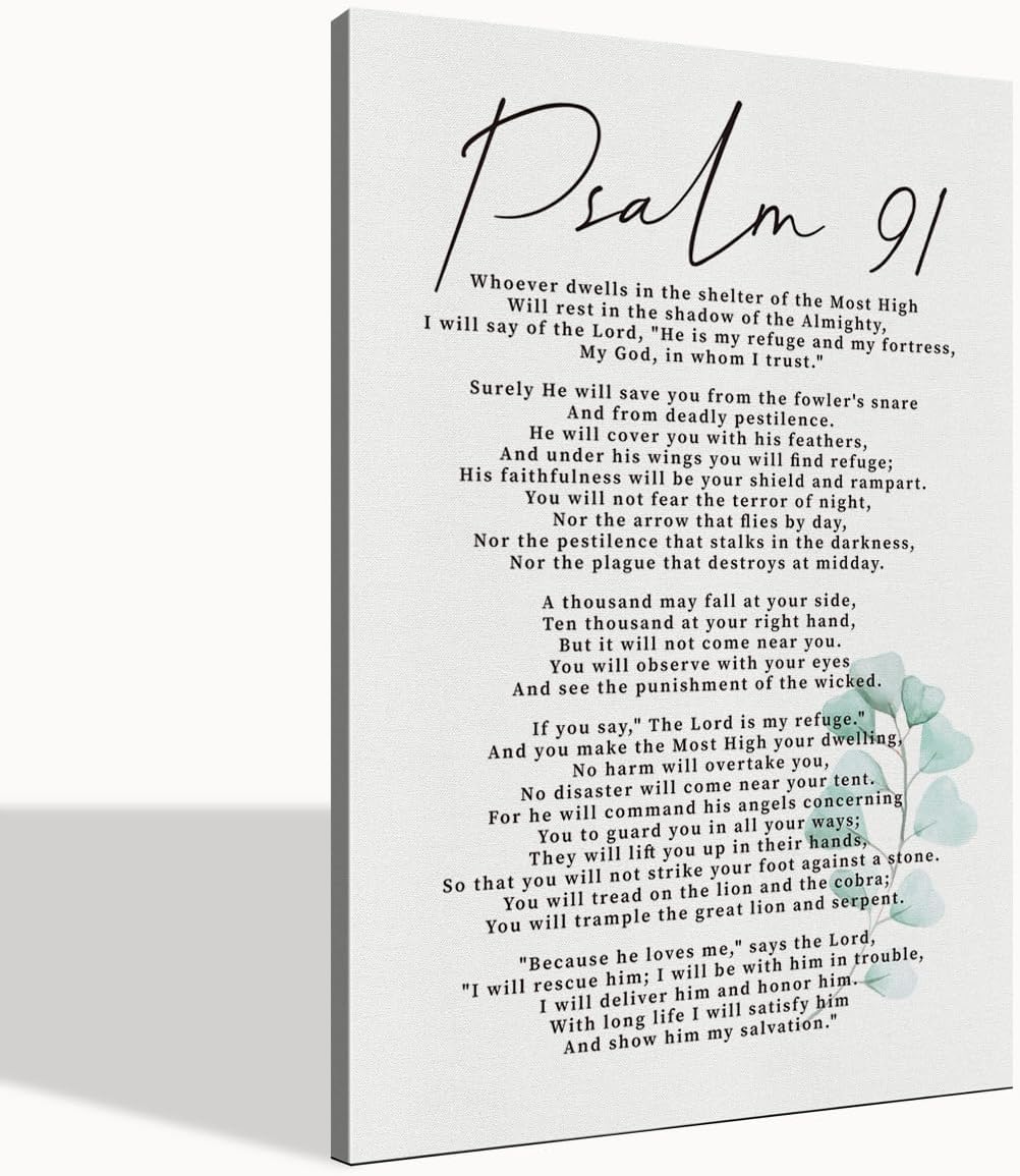 Amazon.com: Psalms 91 Wall Art, Psalms 91 Christian Decor, Scripture ...