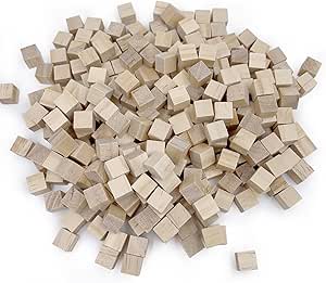 Amazon.com: Unfinished Wooden Blocks 1cm, Pack of 500 Small Wood Cubes ...